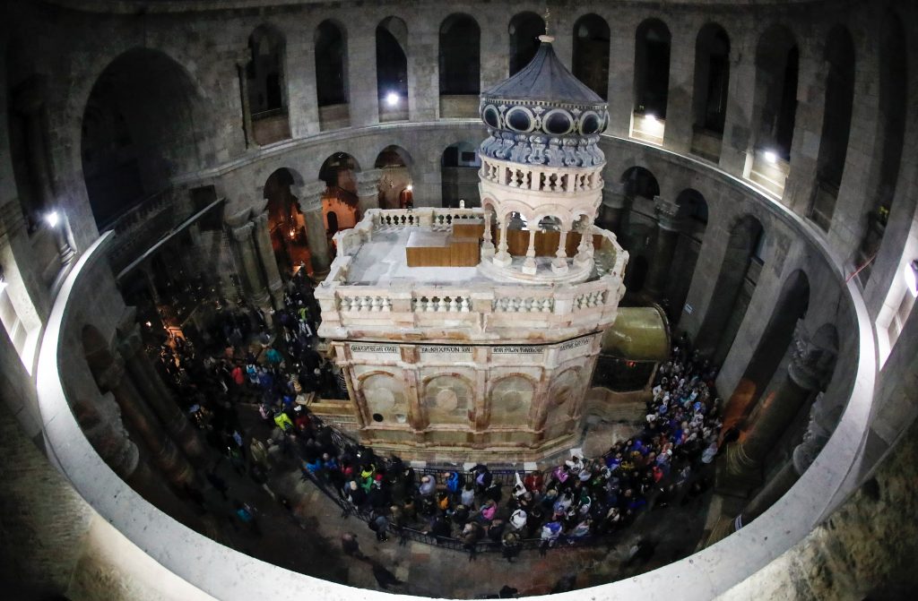 The renovated Edicule of the Tomb of Jesus (where his body is believed ...