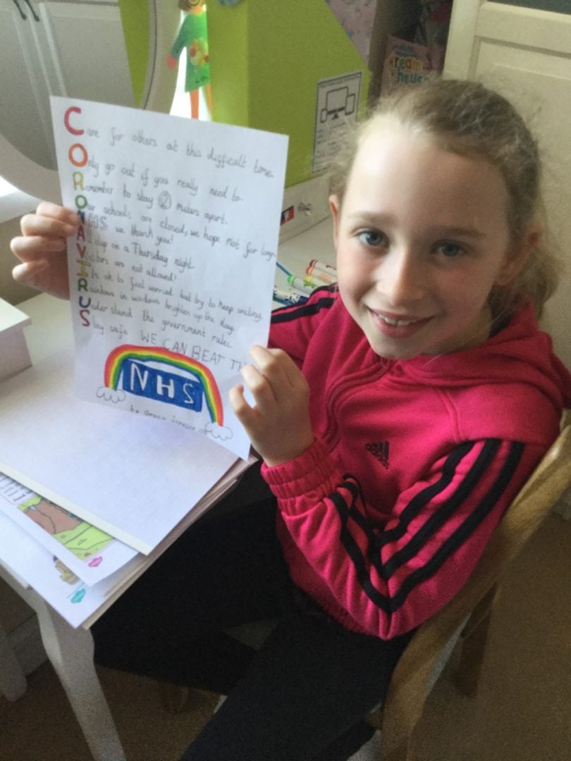 Grace has made an amazing acrostic poem about coronavirus! - First News ...