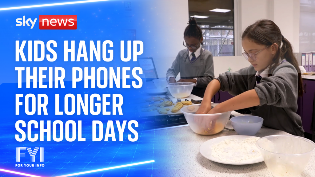 Kids hang up their phones for longer school days (02:12) - First News Live!